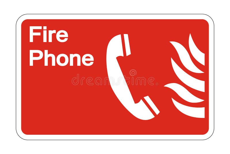 Symbol Phone Fire Safety Symbol Sign on White Background,vector ...