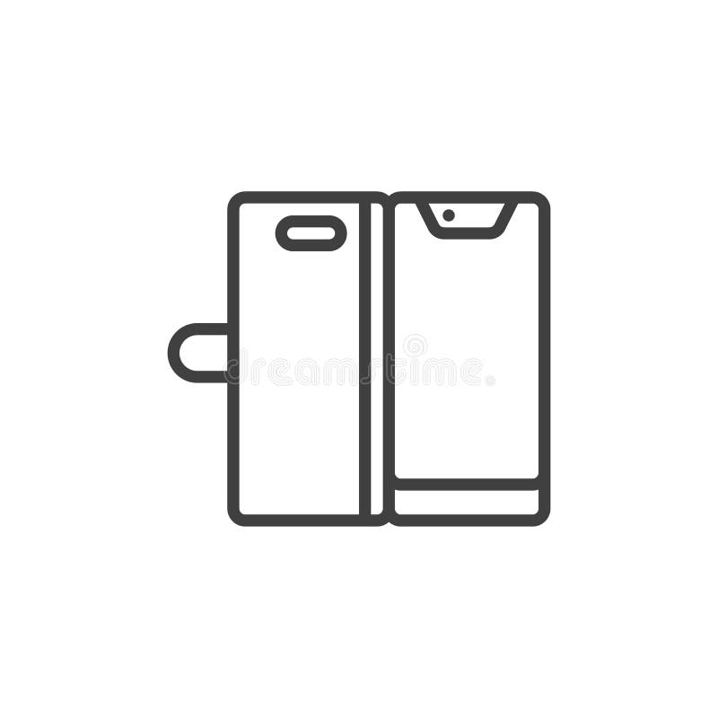 Phone flip case line icon stock vector. Illustration of mobile - 255930354