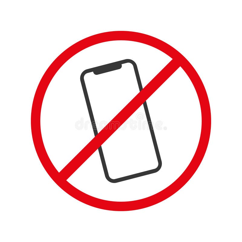 No Phone, No Camera Sign on White Background Stock Illustration ...