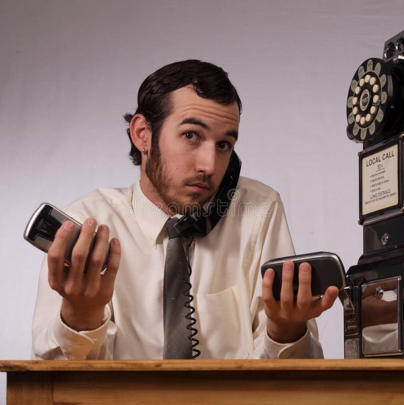 Man Many Phones Too Stock Photos - Free & Royalty-Free Stock Photos ...