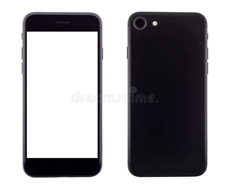 Phone Front and Backside View Isolated on White Stock Photo - Image of ...