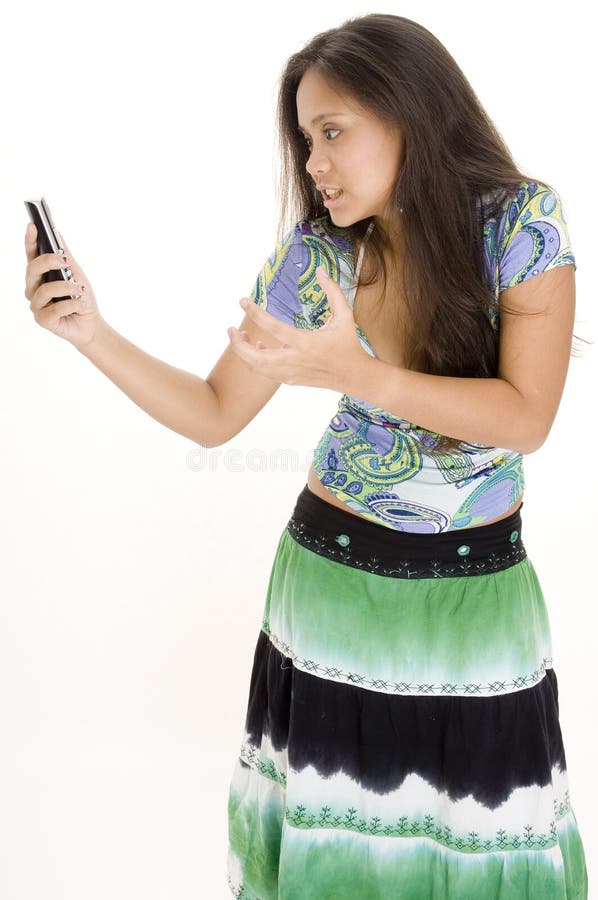 Phone Frustration stock photo. Image of teenager, beautiful - 97814