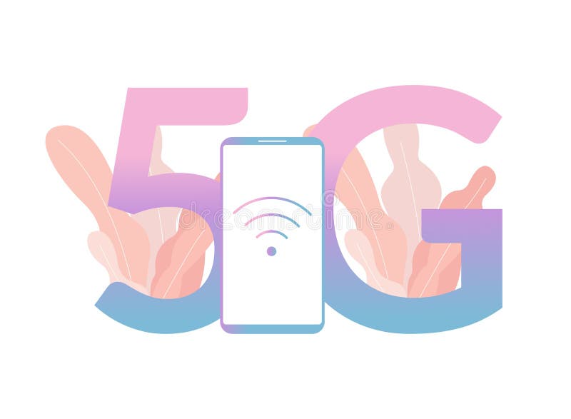 Phone with 5g Wireless Network Technology. Smartphone and 5G Symbol ...