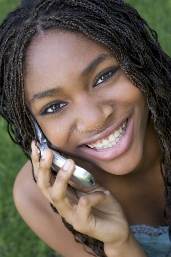 Phone Girl stock image. Image of smile, smiling, african - 799355