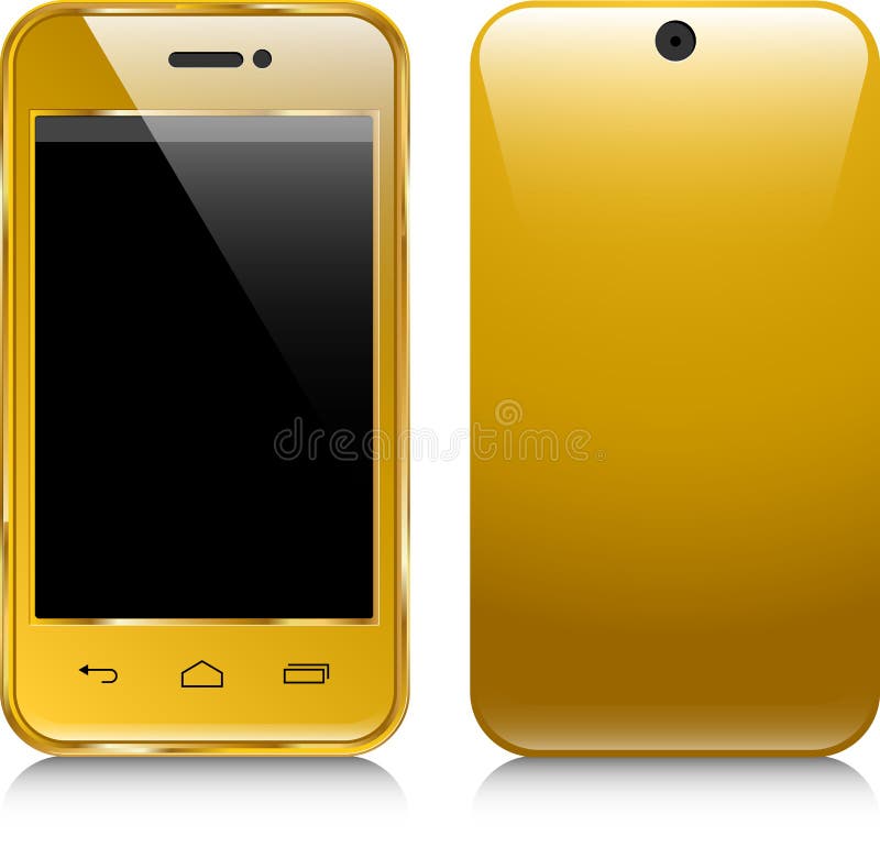 Phone gold icon stock vector. Illustration of cellphone - 94303752