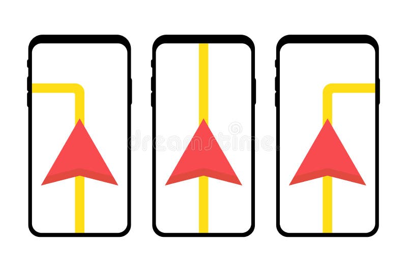 Phone Gps Navigator Icon Set. Phone Map Gps Navigation. Roadmap Icon ...