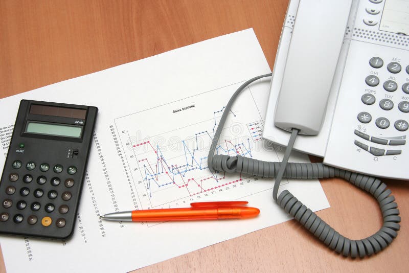 Phone Graph & Calculator II Stock Photo - Image of orange, figures: 367848