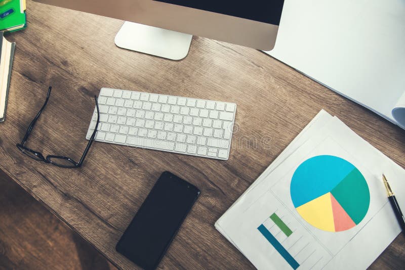 Phone on Graph Paper on Working Desk Stock Image - Image of success ...