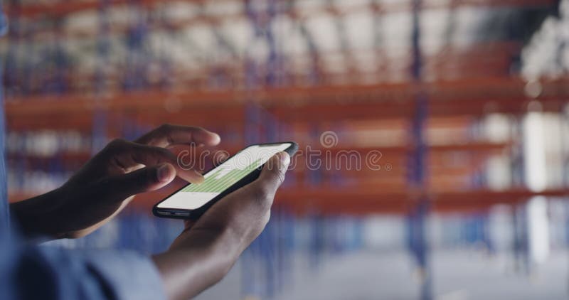 Phone, Graphs and Hands of Man in Factory for Architecture, Engineering ...