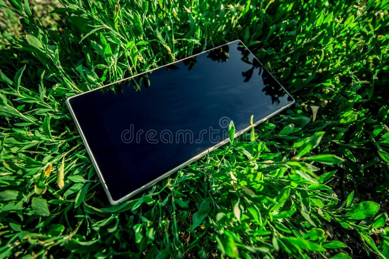 Phone on the grass. stock photo. Image of telephone, communications ...