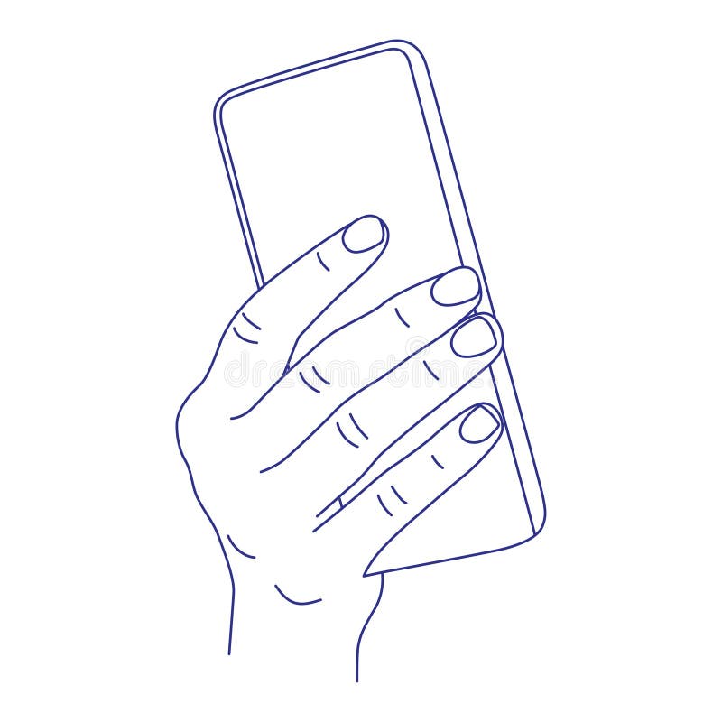 Phone in Hand. Gesture Contour Vector Illustration Stock Vector ...