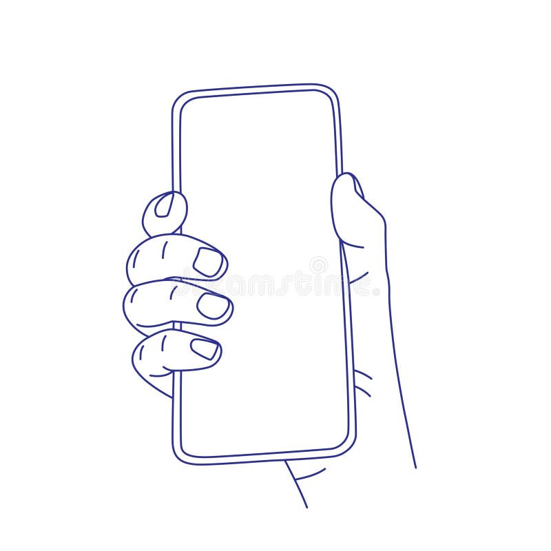 Phone in Hand. Gesture Contour Vector Illustration Stock Vector ...