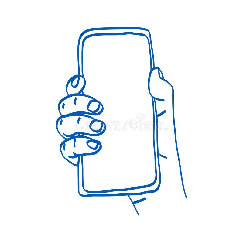 Phone in Hand. Gesture Vector Illustration Stock Vector - Illustration ...