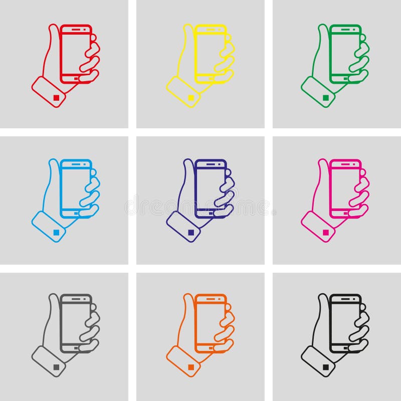 Phone in Hand Icon Stock Vector Illustration Flat Design Stock Vector ...