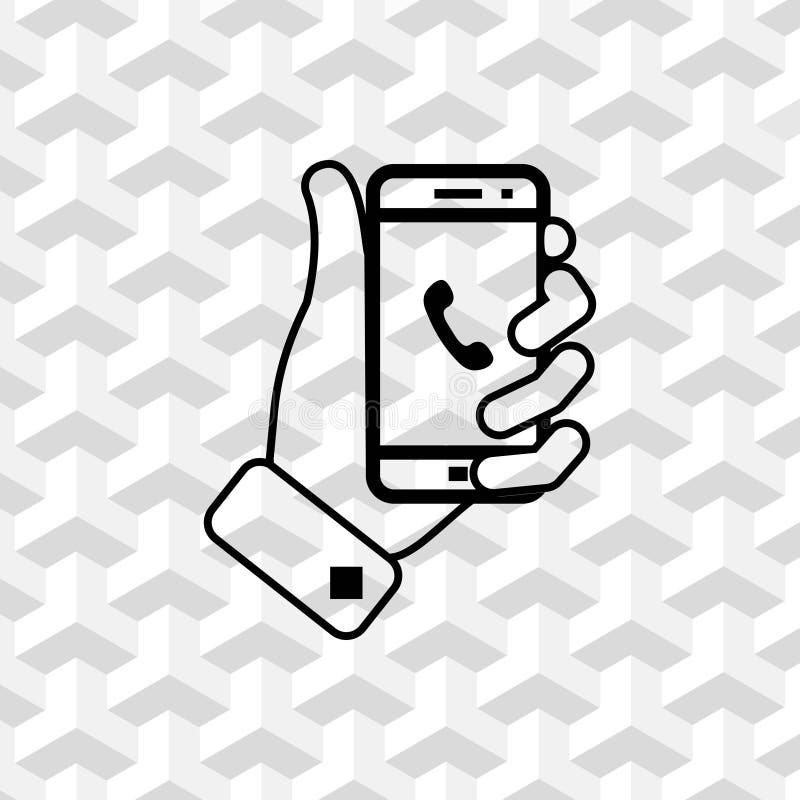 Phone in Hand Icon Stock Vector Illustration Flat Design Stock Vector ...