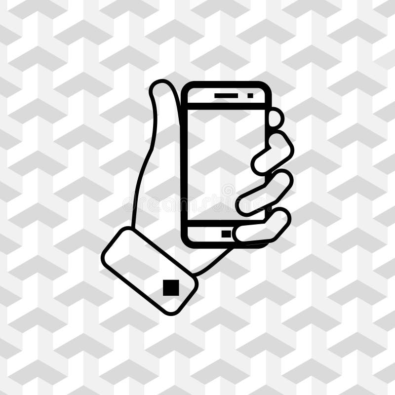 Phone in Hand Icon Stock Vector Illustration Flat Design Stock Vector ...