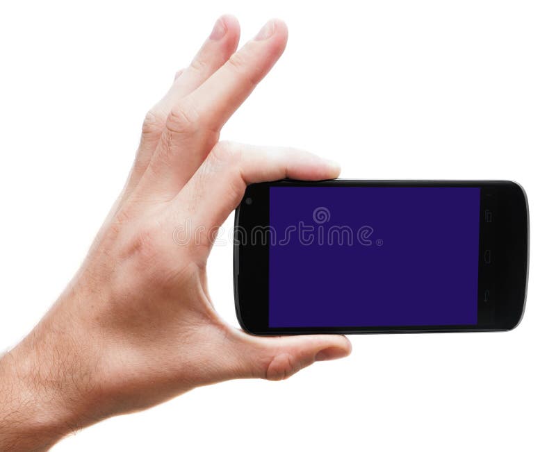 Phone in Hand Isolated on White Stock Photo - Image of phone, touch ...