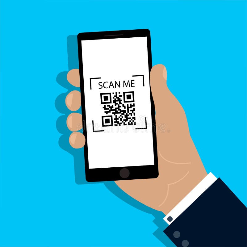 Phone in Hand Scanner. Qr Code Scan Icon. Vector Illustration. Stock ...