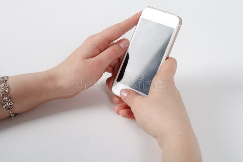 The Phone is in the Hand with the Screen in the Camera Stock Photo ...