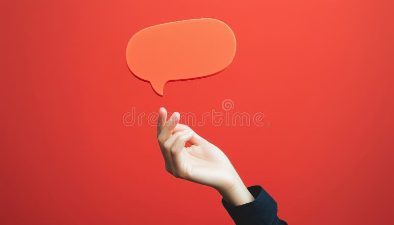 Phone Hand with Speech Bubble Stock Illustration - Illustration of help ...