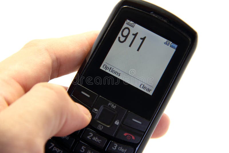911 call on cell phone stock image. Image of dial, silver - 13129835