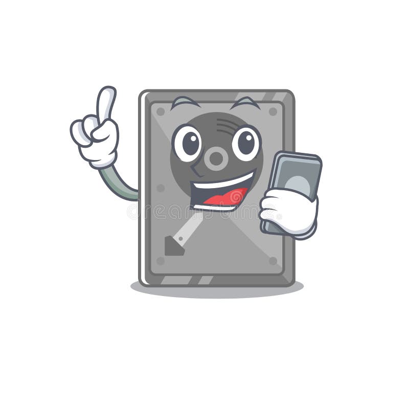 With Phone Hard Drive Internal on the Character Stock Vector ...