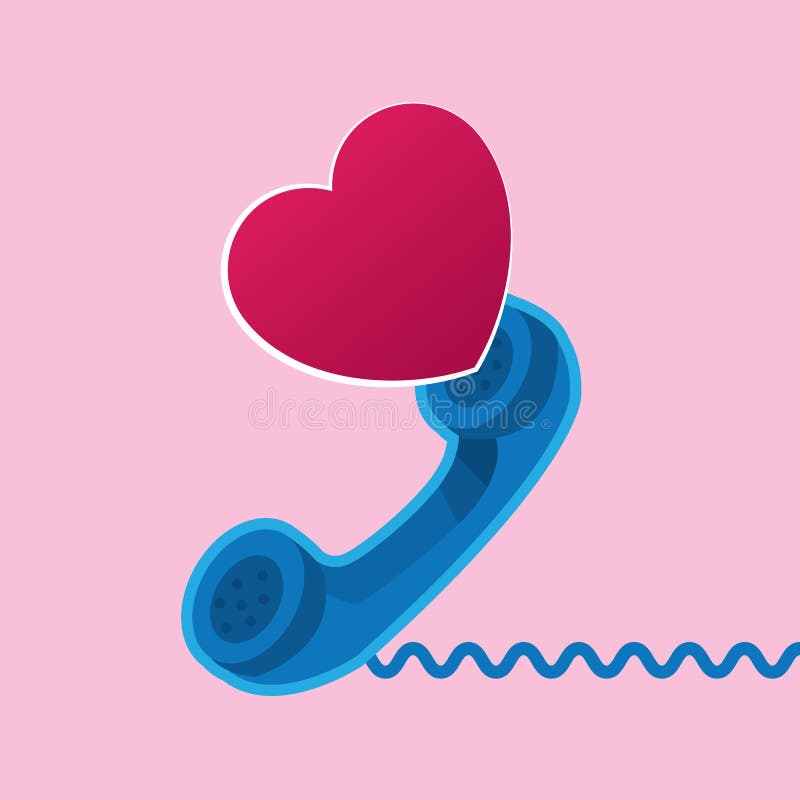 Phone with heart icon stock illustration. Illustration of mariage ...