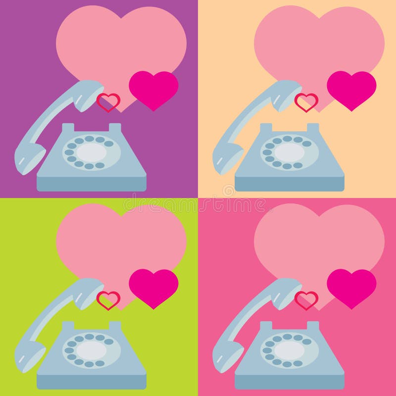 Phone heart stock vector. Illustration of business, call - 49128199