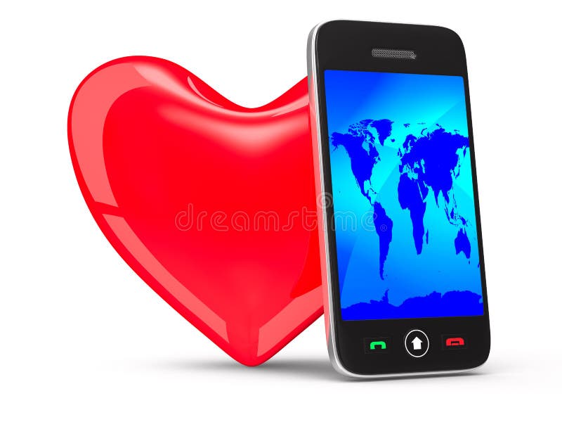 Phone with Heart Bubble, Love Chat, Like Message, Positive Feedback ...