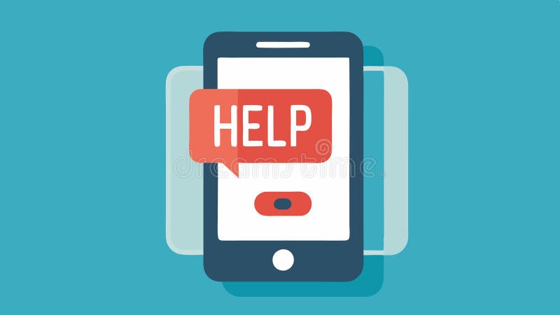 Phone with Help Button a Smartphone Displaying a Large Help Button Ing ...