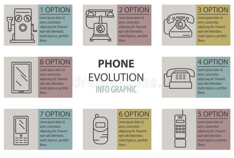 Phone history. Evolution stock vector. Illustration of collection ...