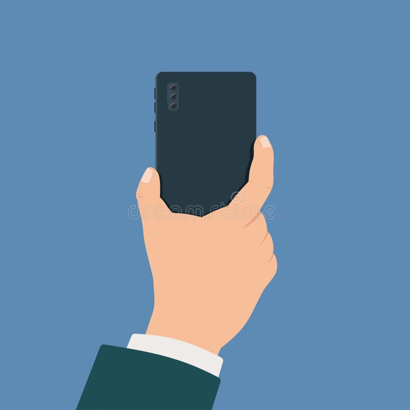 Phone Holding Phone Back Vector Illustration Stock Vector ...