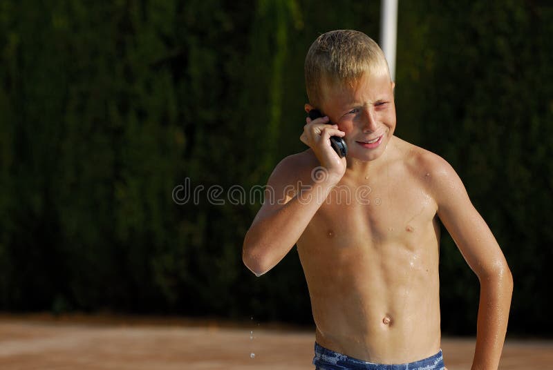 Pool Phone Call stock photo. Image of communications, pool - 1251914