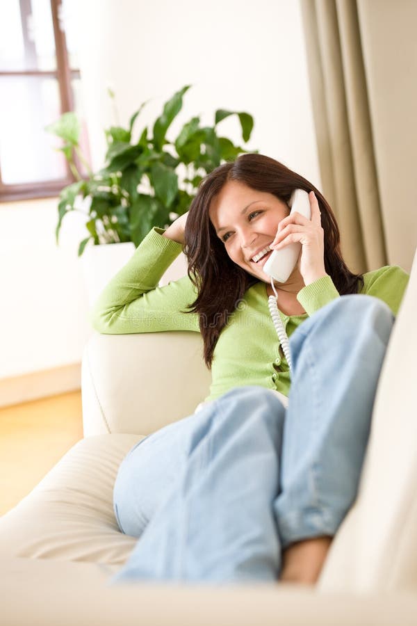 Woman calling on phone stock image. Image of business - 7072333