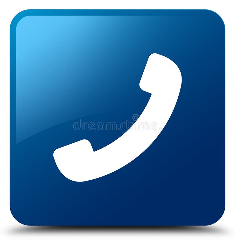 Phone Icon Blue Square Button Stock Illustration - Illustration of ...