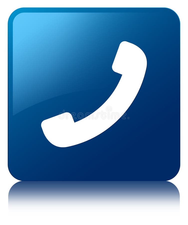 Phone Icon Blue Square Button Stock Illustration - Illustration of ...