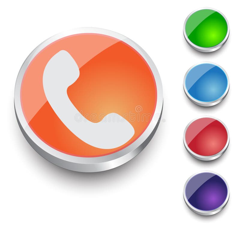 Phone icon on button stock vector. Illustration of contact - 50059611