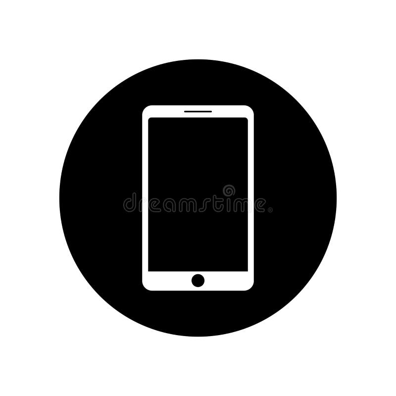 Smartphone Icon in a Black Circle. Vector. Stock Vector - Illustration ...