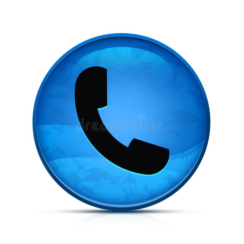 Phone Icon on Classy Splash Blue Round Button Illustration Stock ...