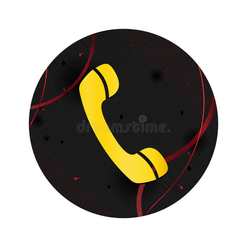 Phone Icon Elegant Black Round Button Stock Vector - Illustration of ...