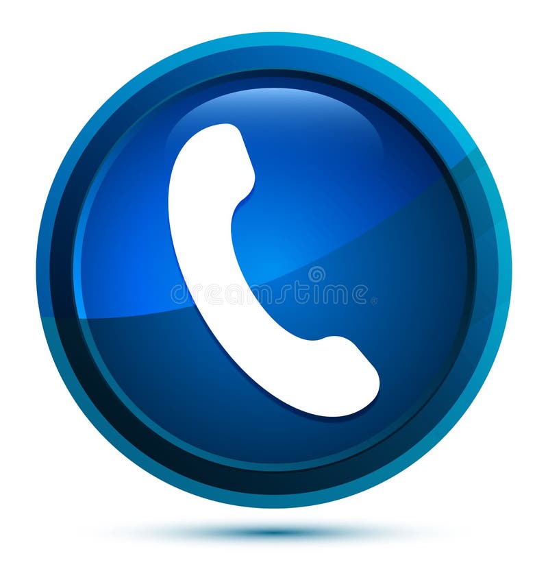 Phone Icon Elegant Blue Round Button Illustration Stock Vector ...