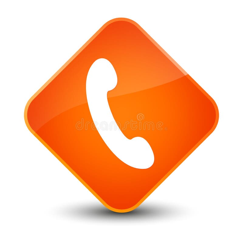 Phone Icon Elegant Orange Diamond Button Stock Illustration ...