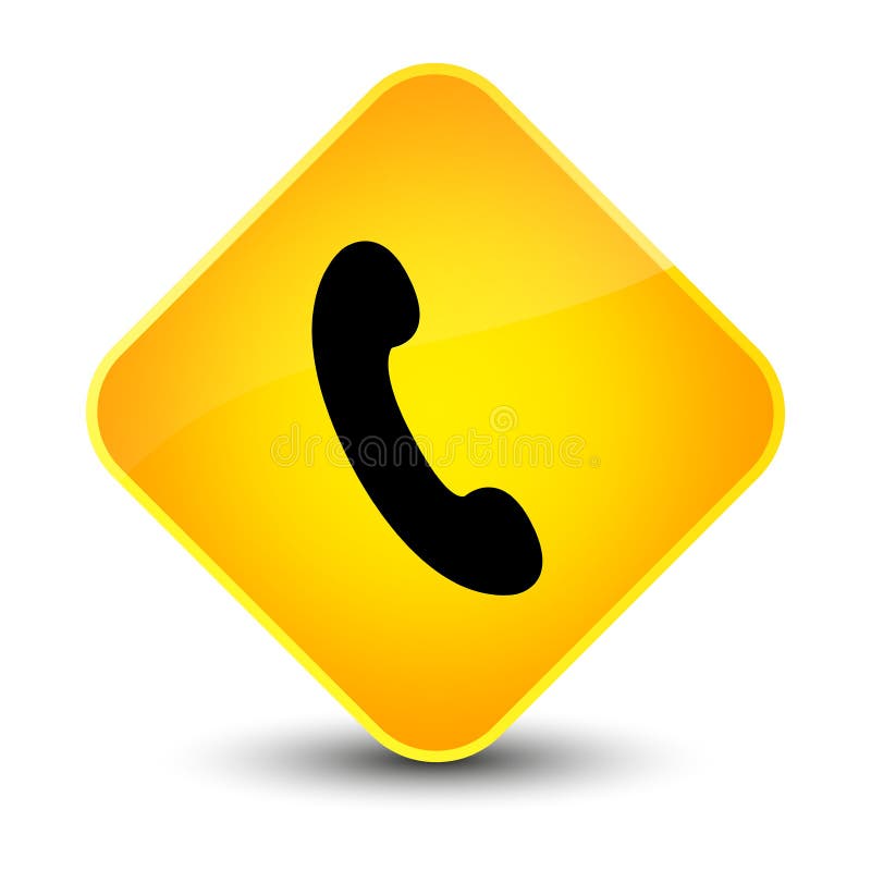 Phone Icon Elegant Yellow Diamond Button Stock Illustration ...