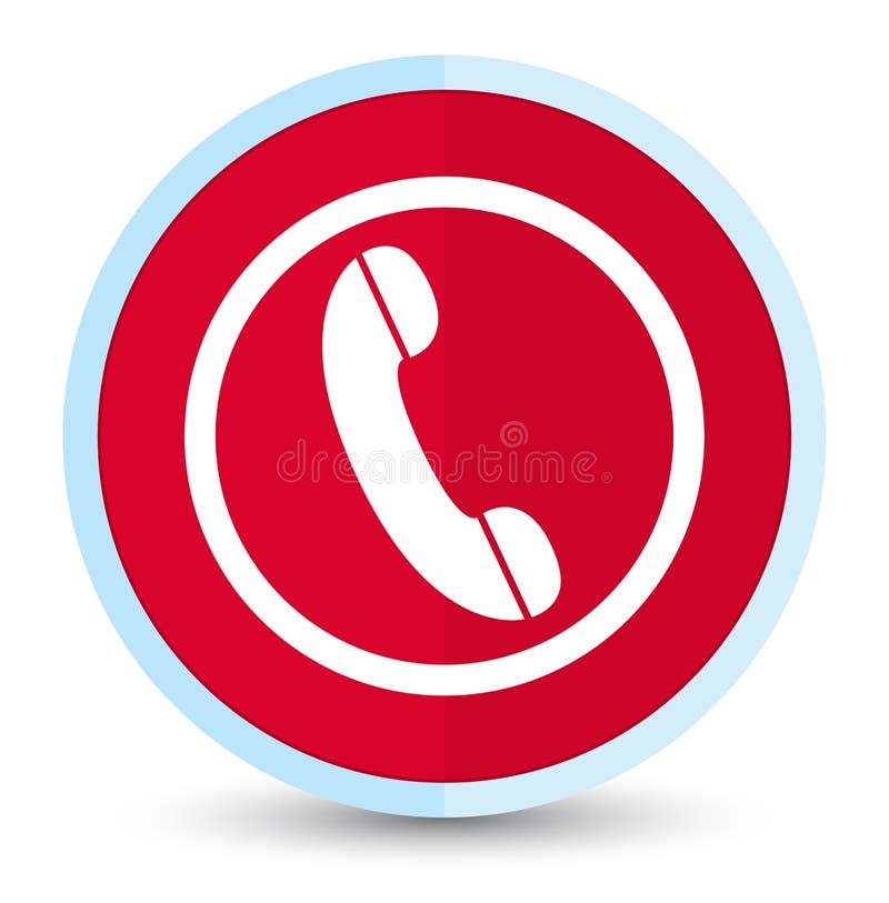 Phone Icon Flat Prime Red Round Button Stock Vector - Illustration of ...