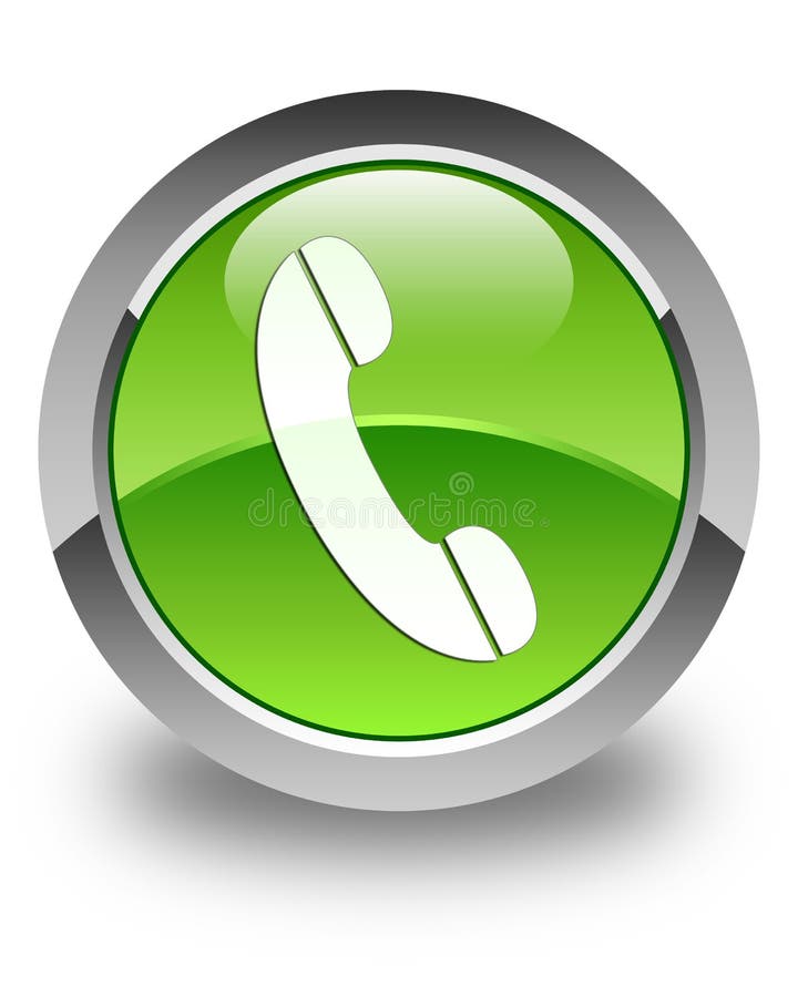 Phone Icon Glossy Green Round Button Stock Illustration - Illustration ...