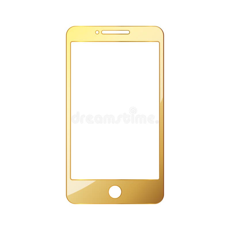Phone Icon. Gold Smartphone Icon. Vector Illustration Stock ...