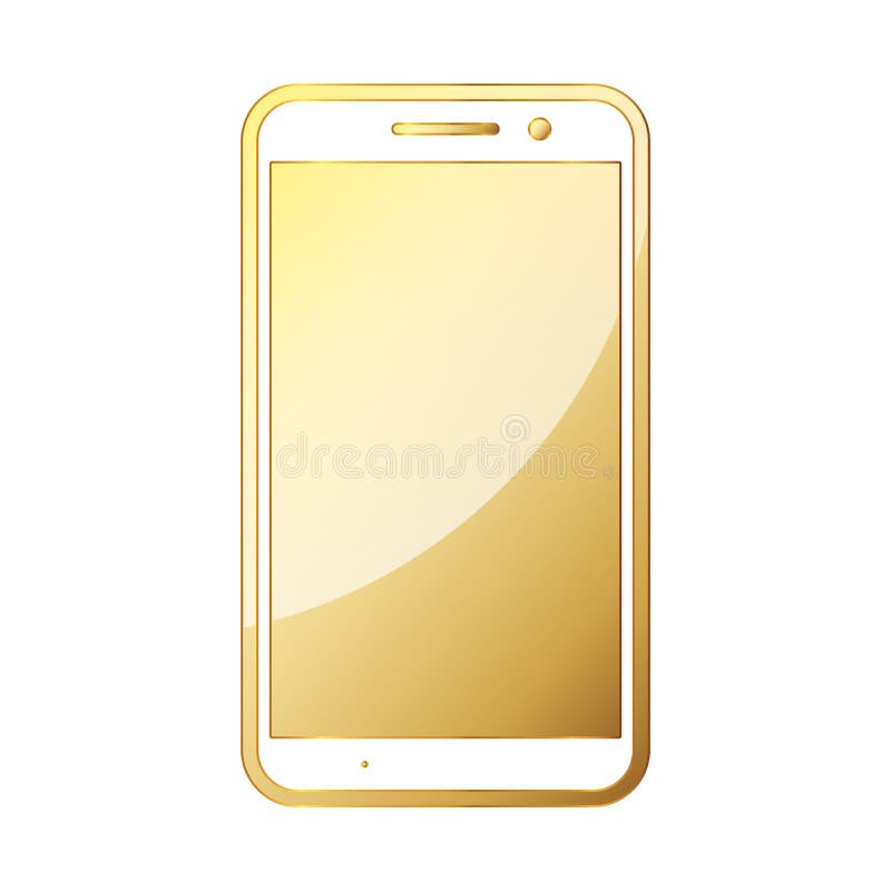 Phone Icon. Gold Smartphone Icon. Vector Illustration Stock ...