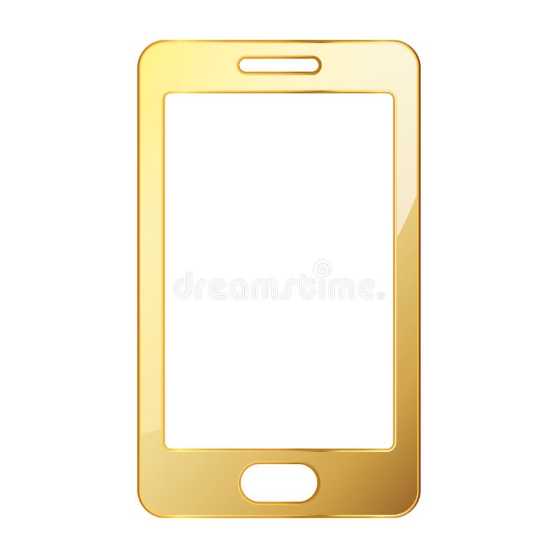 Phone Icon. Gold Smartphone Icon. Vector Illustration Stock ...