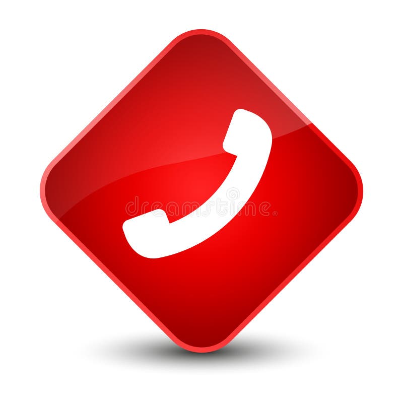 Phone Icon Elegant Red Diamond Button Stock Illustration - Illustration ...