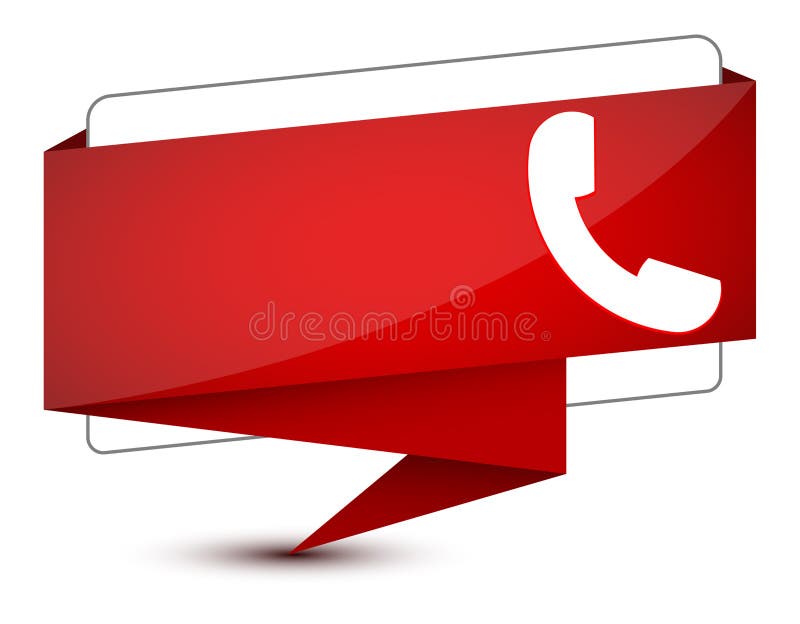 Phone Icon Isolated on Elegant Red Tag Sign Illustration Stock ...